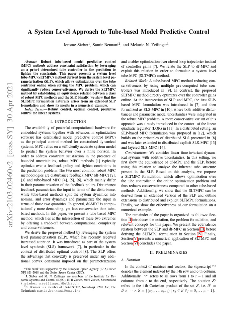 Tube-Based MPC | PDF | Mathematics | Systems Analysis