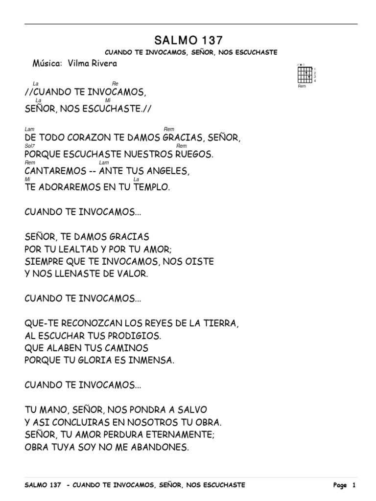 Salmo 137 Cuando Te Invocamos, Nos Escuchaste | PDF