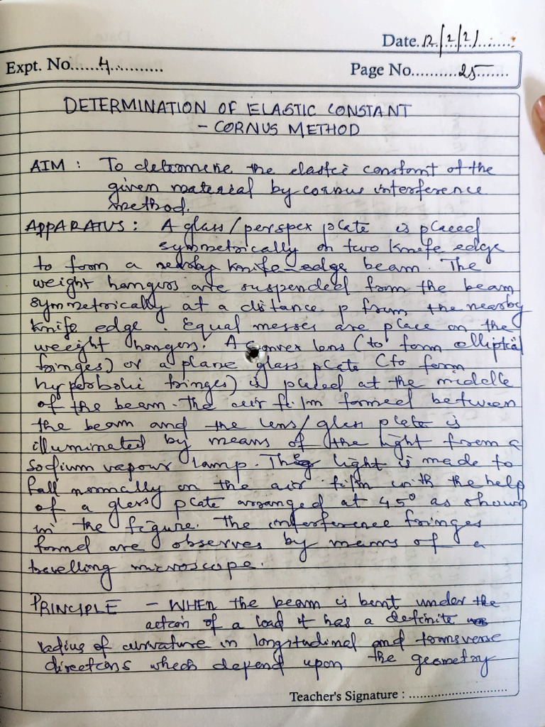 Determination of Elastic Constant - Cornus Method | PDF