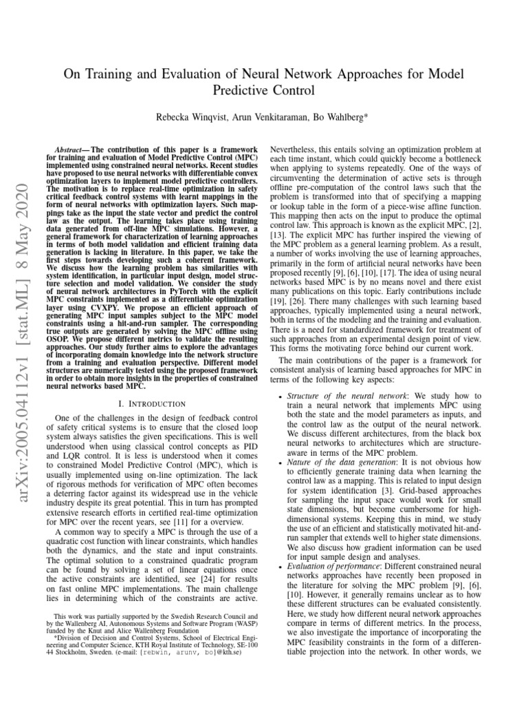 Neural Network Mpc Pdf Artificial Neural Network Mathematical Optimization