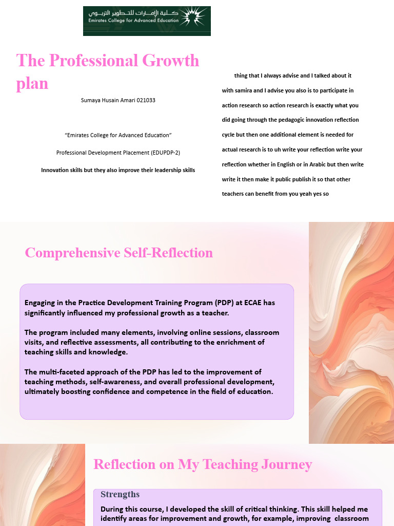 The Professional Growth Plan | PDF | Learning | Teachers