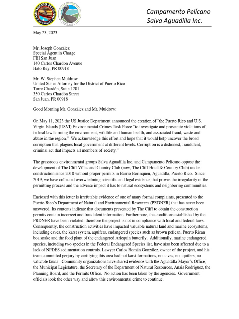 Solicitud Investigacion 1 FBI Task Force - Dept. Justica Eu | PDF ...