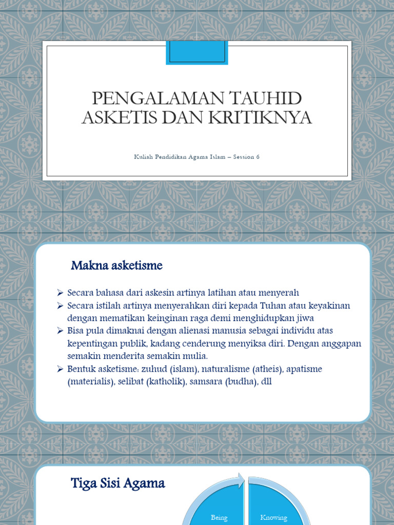 Pengalaman Tauhid Asketis Dan Kritiknya | PDF