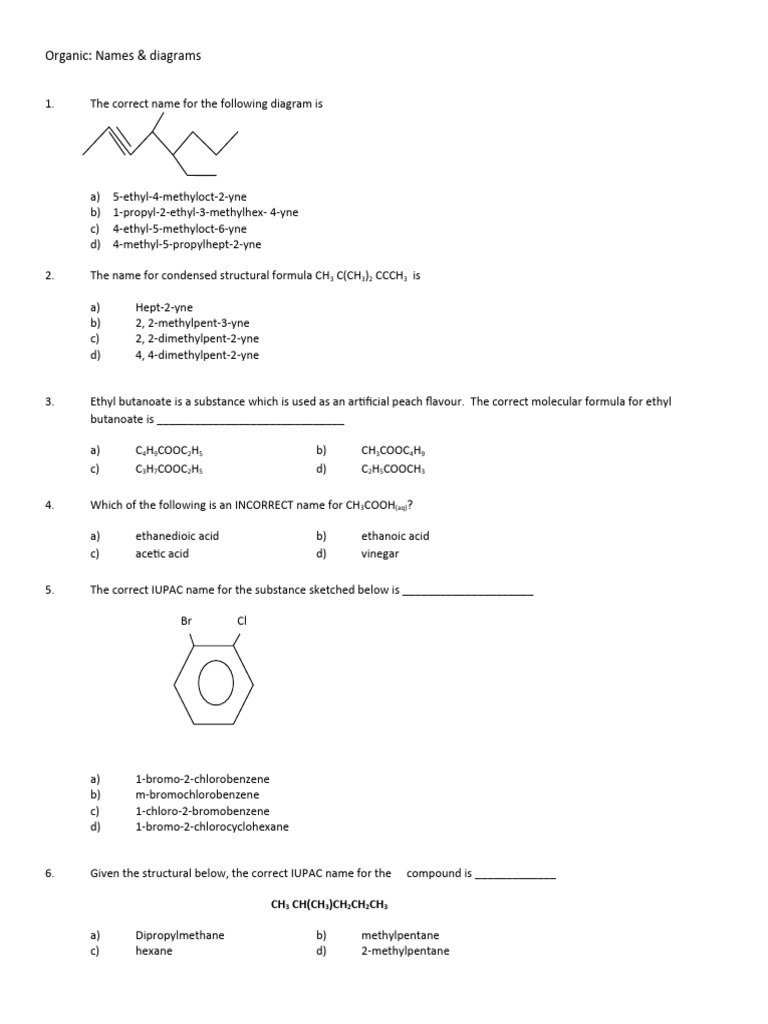 Nomenclature Diagrams | Download Free PDF | Methyl Group | Acetic Acid