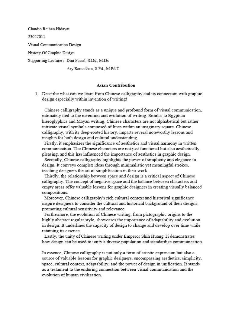 The Asian Contribution | PDF | Printing | Writing