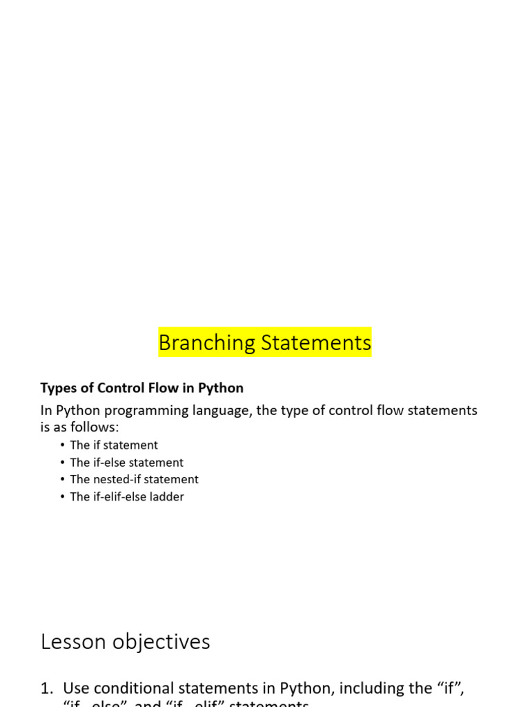 FALL WIN SEM (2023-24) CSE0106 ETH AP2023243000534 Reference Material I 12-Oct-2023 Branching ...