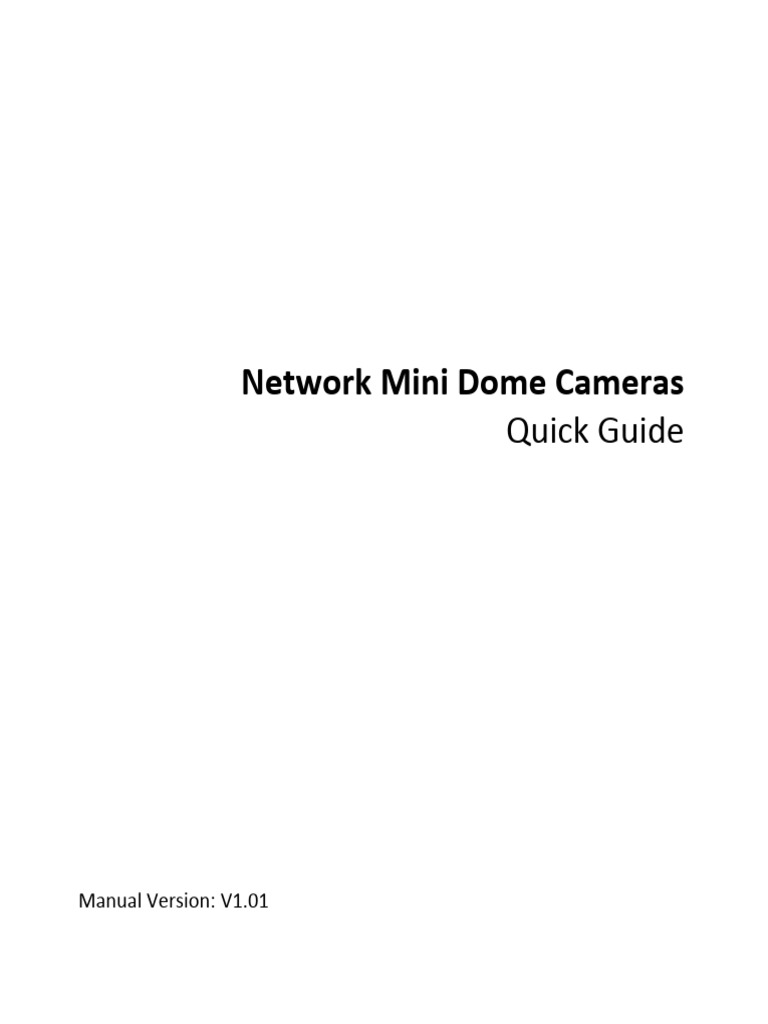 IPC3600 Series-Network Mini Dome Cameras Quick Guide-V1.01 | PDF | Electrical Connector ...