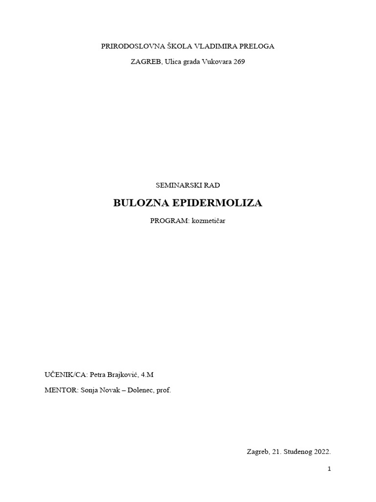 Bulozna Epidermoliza | PDF