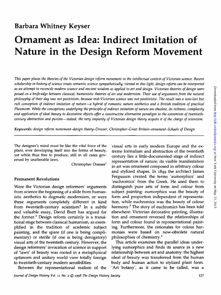 设计改革运动中对自然的间接模仿- Ornament as Idea - Indirect Imitation of Nature in the ...