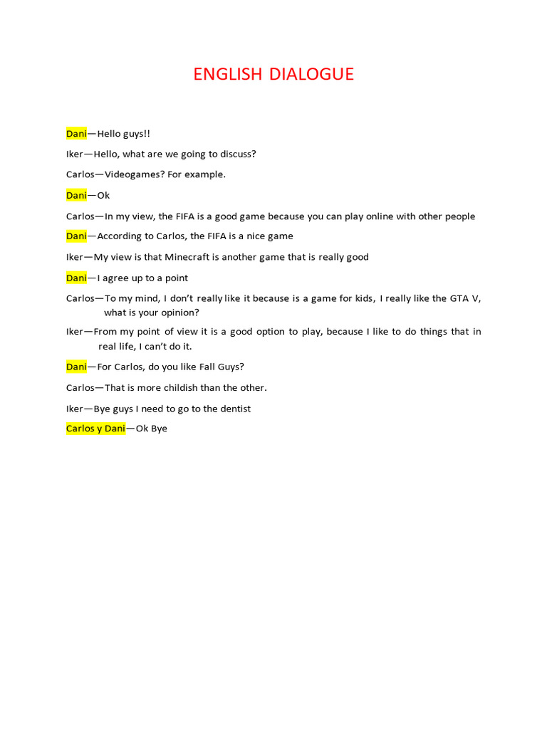 English Dialoge | PDF