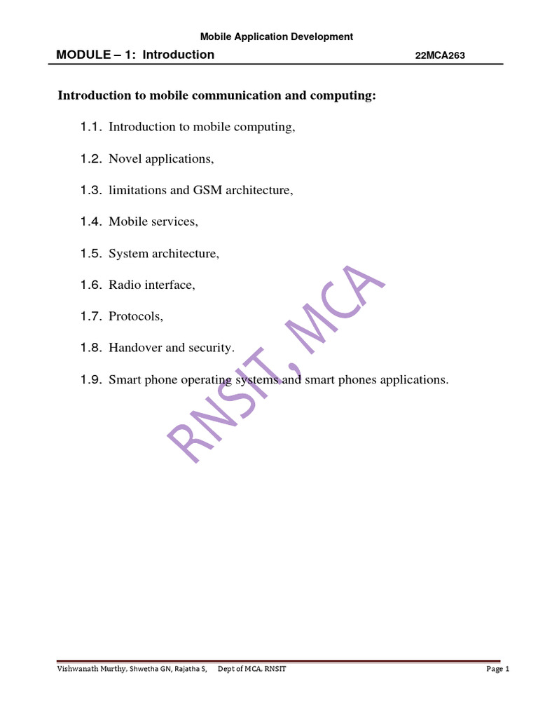 Mad Module 1 | PDF | Operating System | Computing