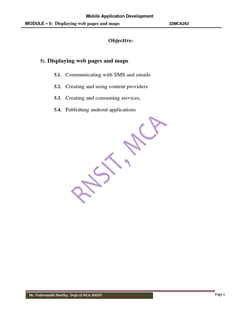 MAD MODULE 5 | PDF | Android (Operating System) | World Wide Web