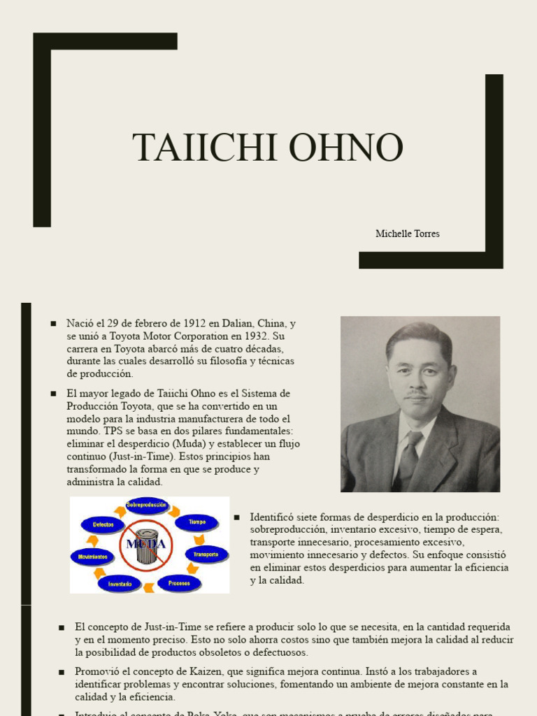 Legado de Taiichi Ohno en la Producción | PDF