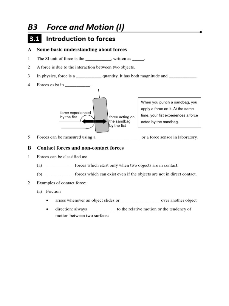 B3 Force and Motion (I) | PDF | Weight | Force