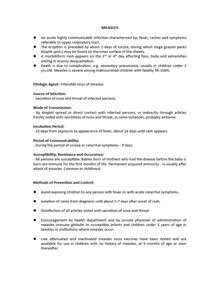 Chn Report Pdf Measles Infection