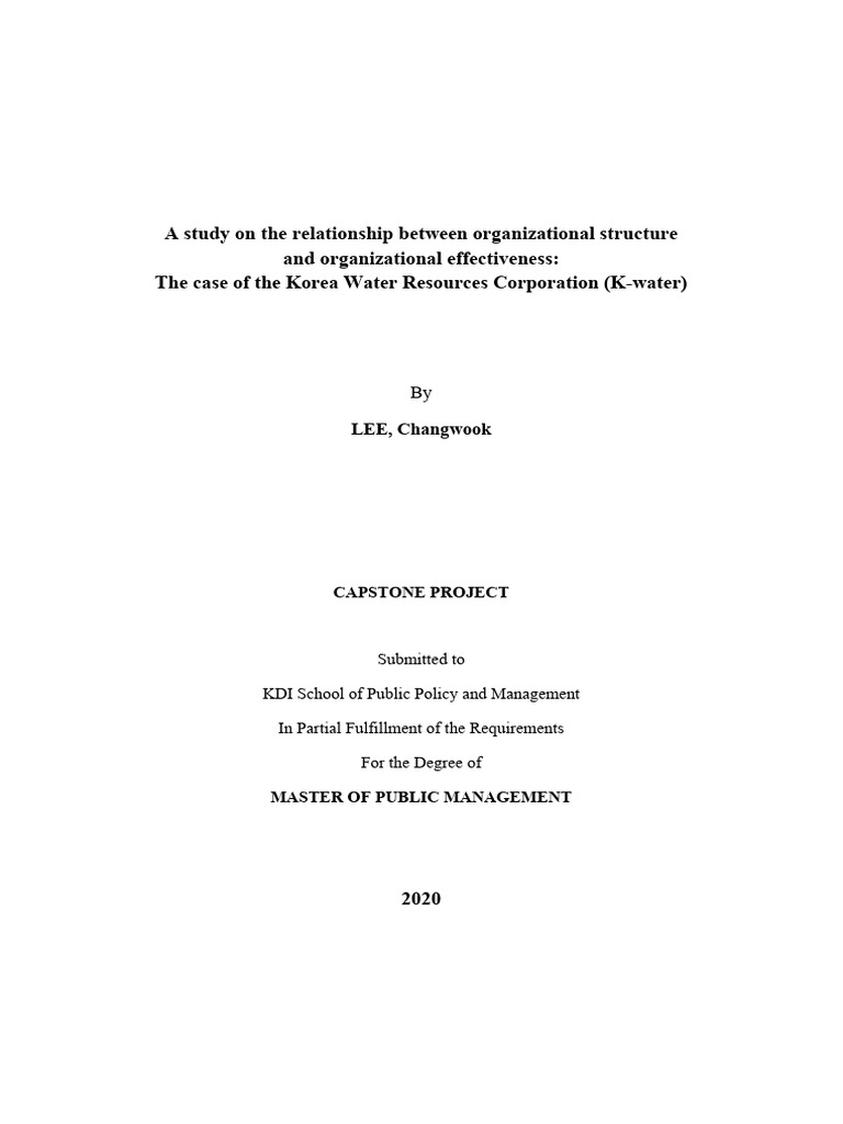 A Study On The Relationship Between Organizational Structure And