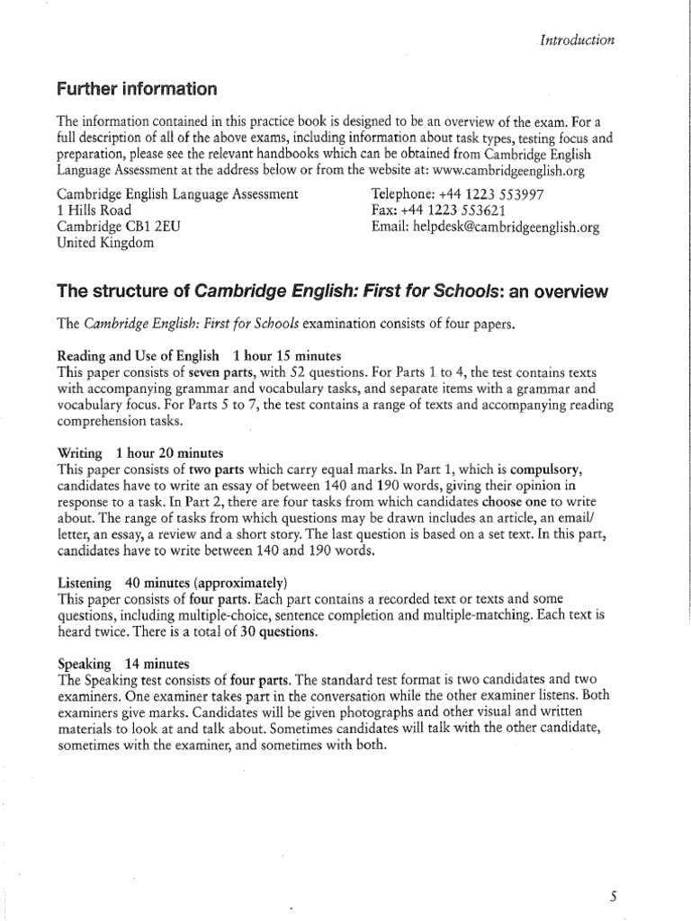 First For Schools 2 Cambridge English PDF 5 | PDF