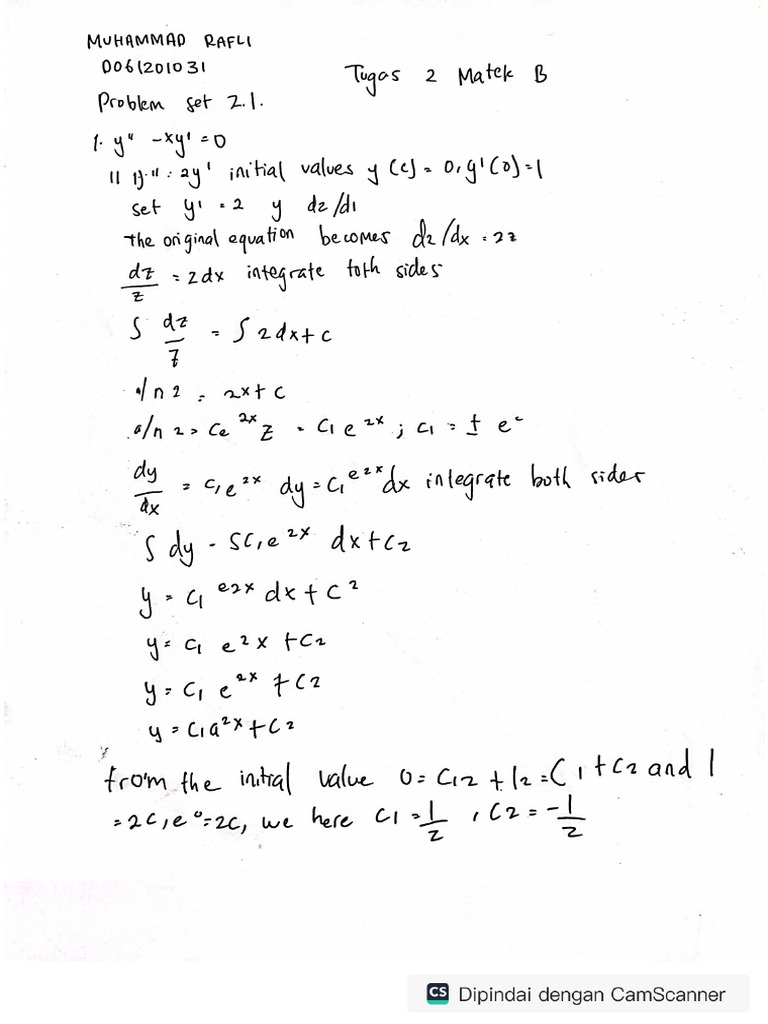 D061201031 Muhammad Rafli Tugas Matek 2 | PDF
