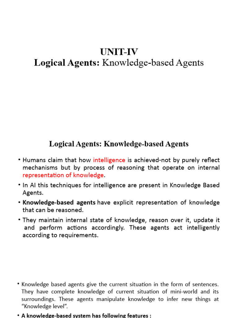 UNIT4 | PDF | Deductive Reasoning | First Order Logic