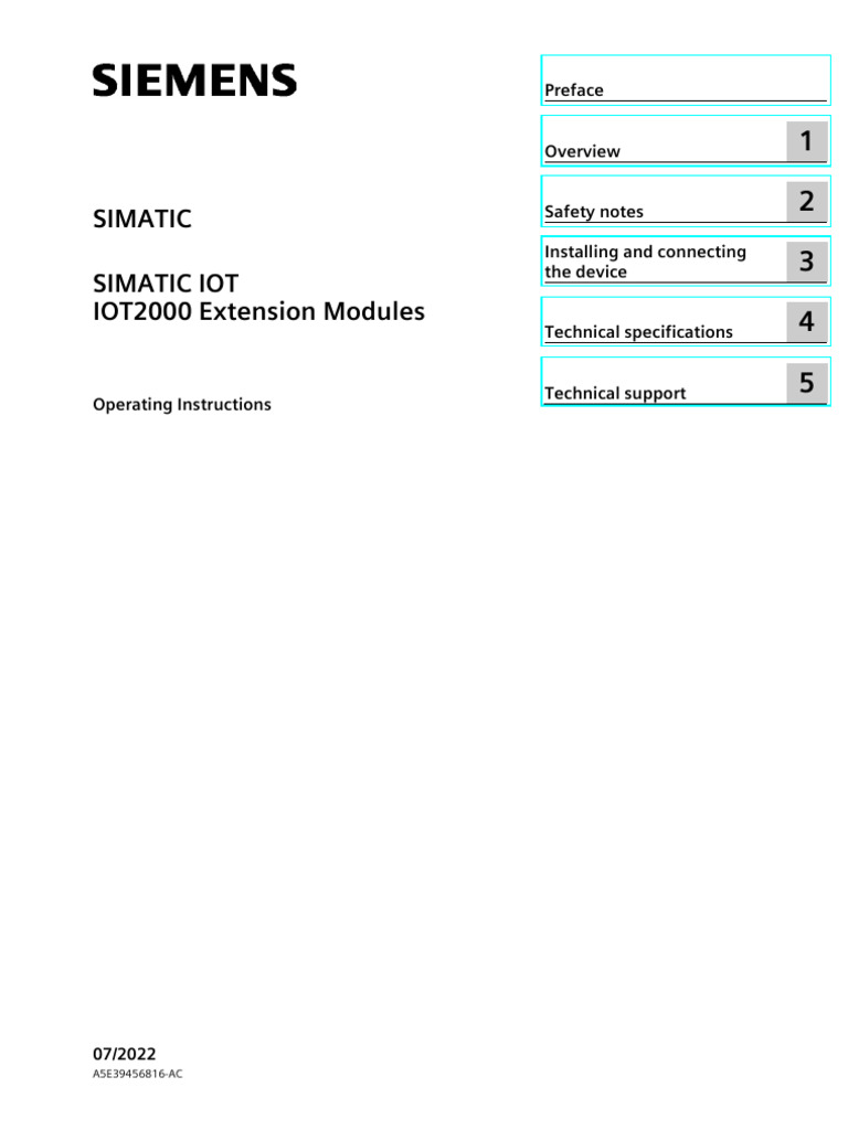 Iot2000 Extension Modules Operating Instructions enUS en-US | PDF ...