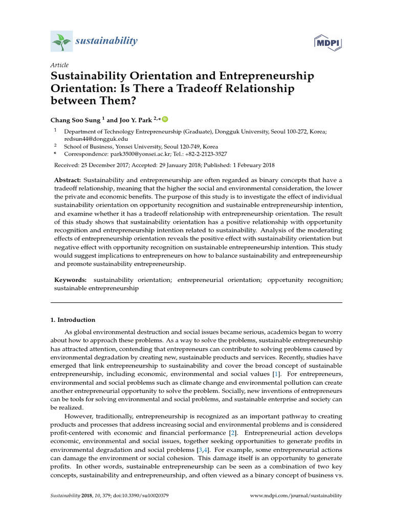 Sustainability Orientation | PDF | Entrepreneurship | Sustainability