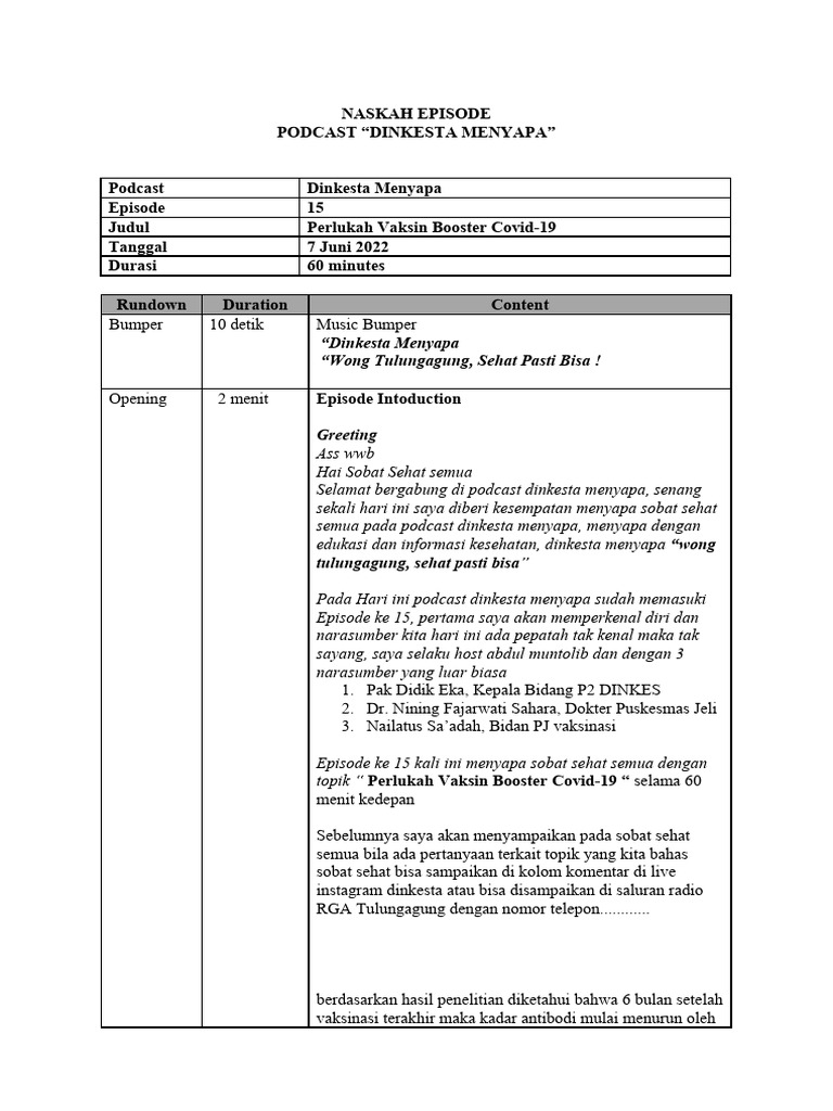 Rundown Podcast JELI | PDF