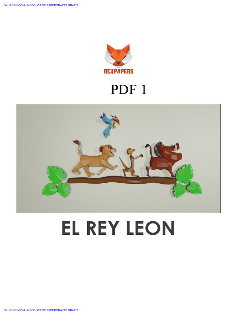 Plantillas Papercraft Rey León Gratis | PDF
