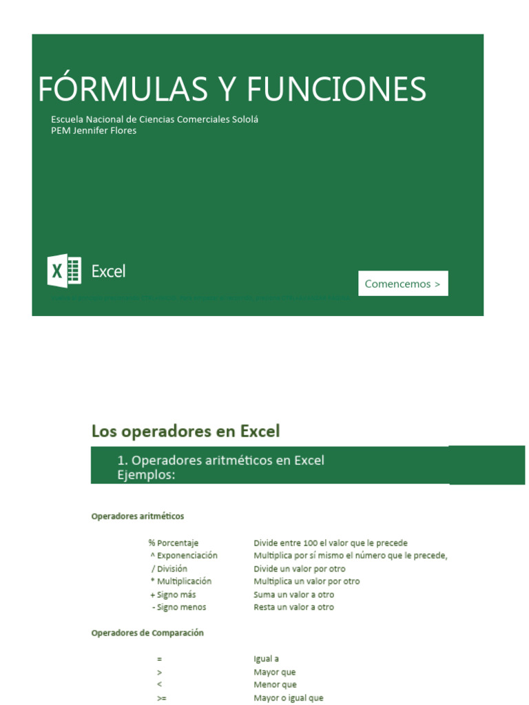 Introduccion Formulas y Funciones Excel | Descargar gratis PDF | Microsoft Excel | Multiplicación