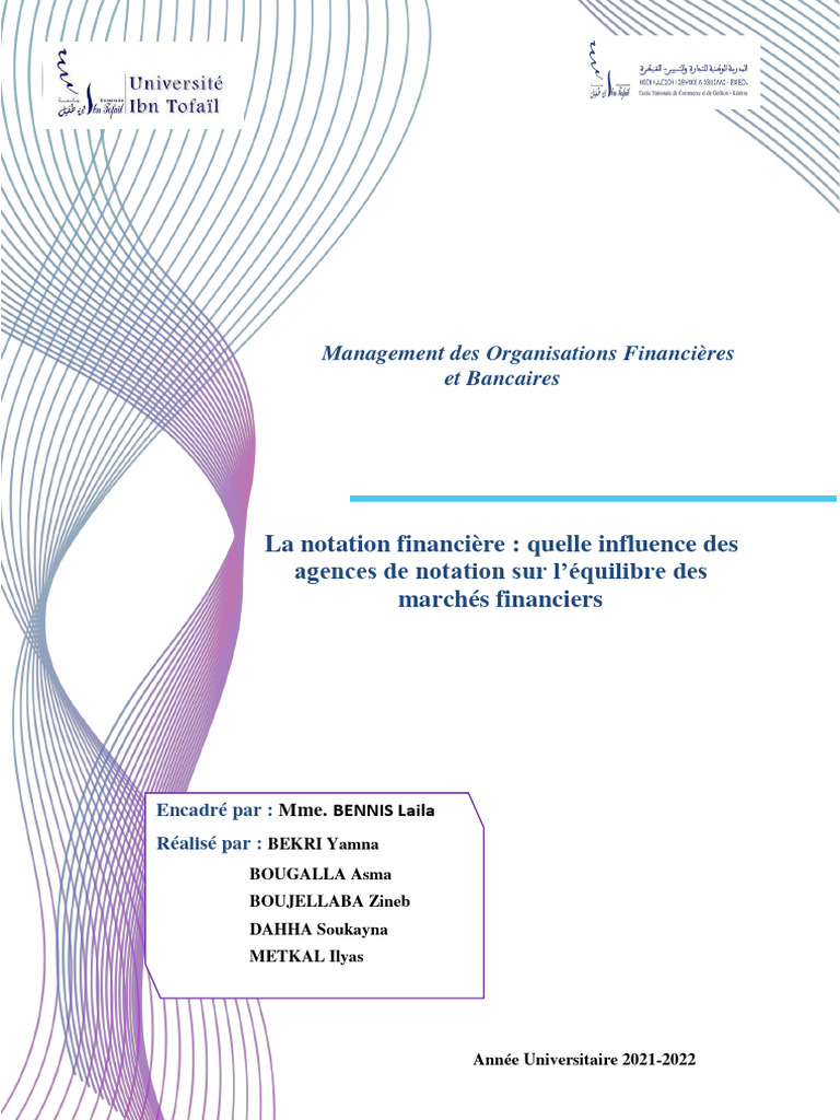 Influence des agences de notation financière | PDF | Notation ...