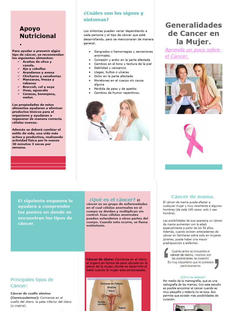 Triptico Cancer | PDF | Cáncer | Cáncer de mama