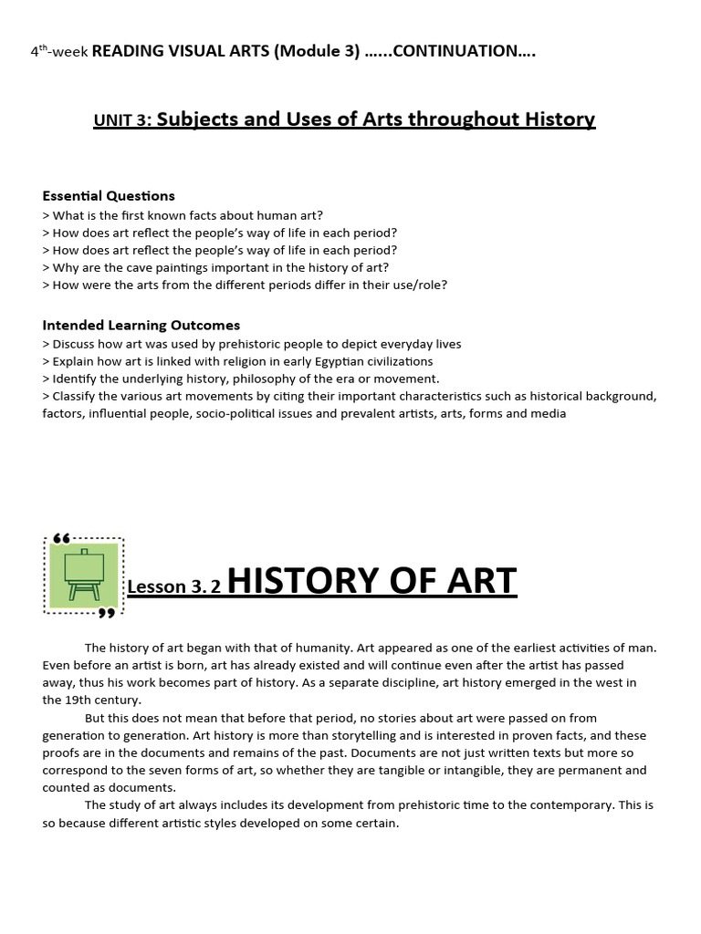 AH4 4th Week Lesson 3 READING VIUAL ARTS | PDF | Sculpture | Renaissance