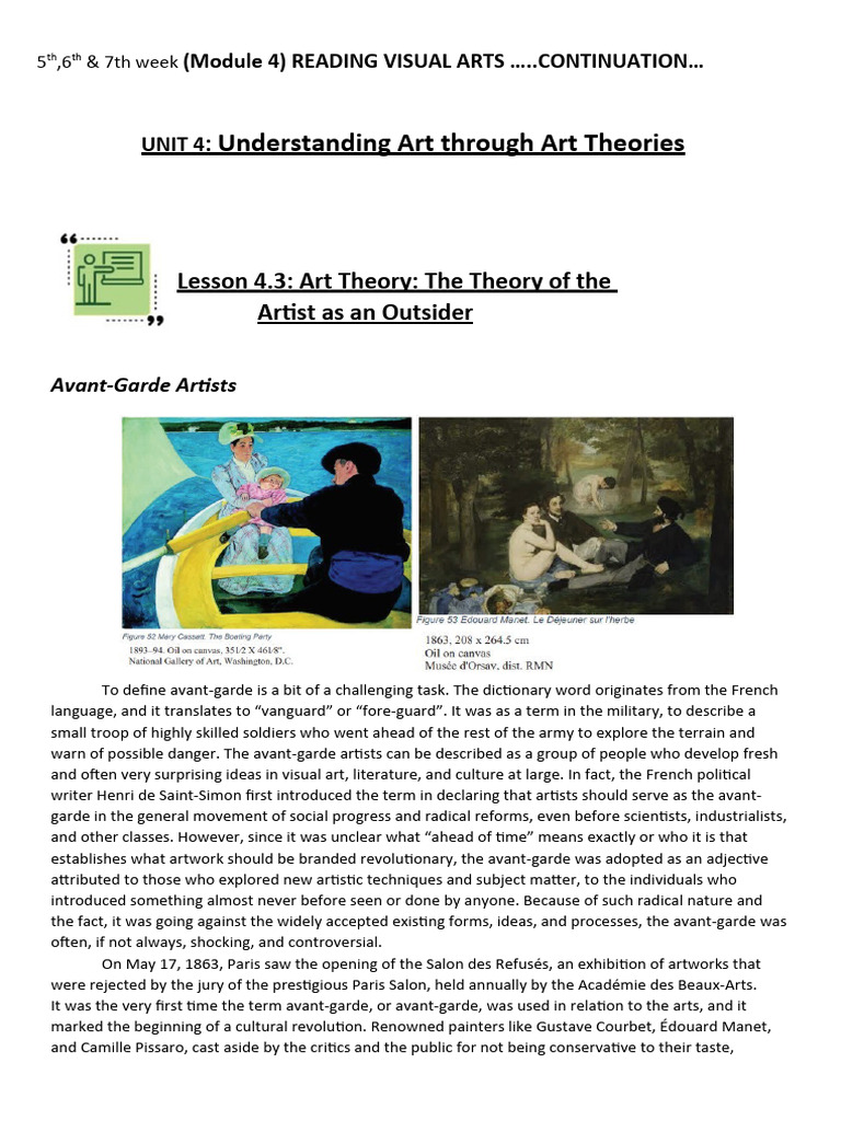 AH4 6th Week Lesson 4 READING VIUAL ARTS | PDF | Realism (Arts) | Beauty