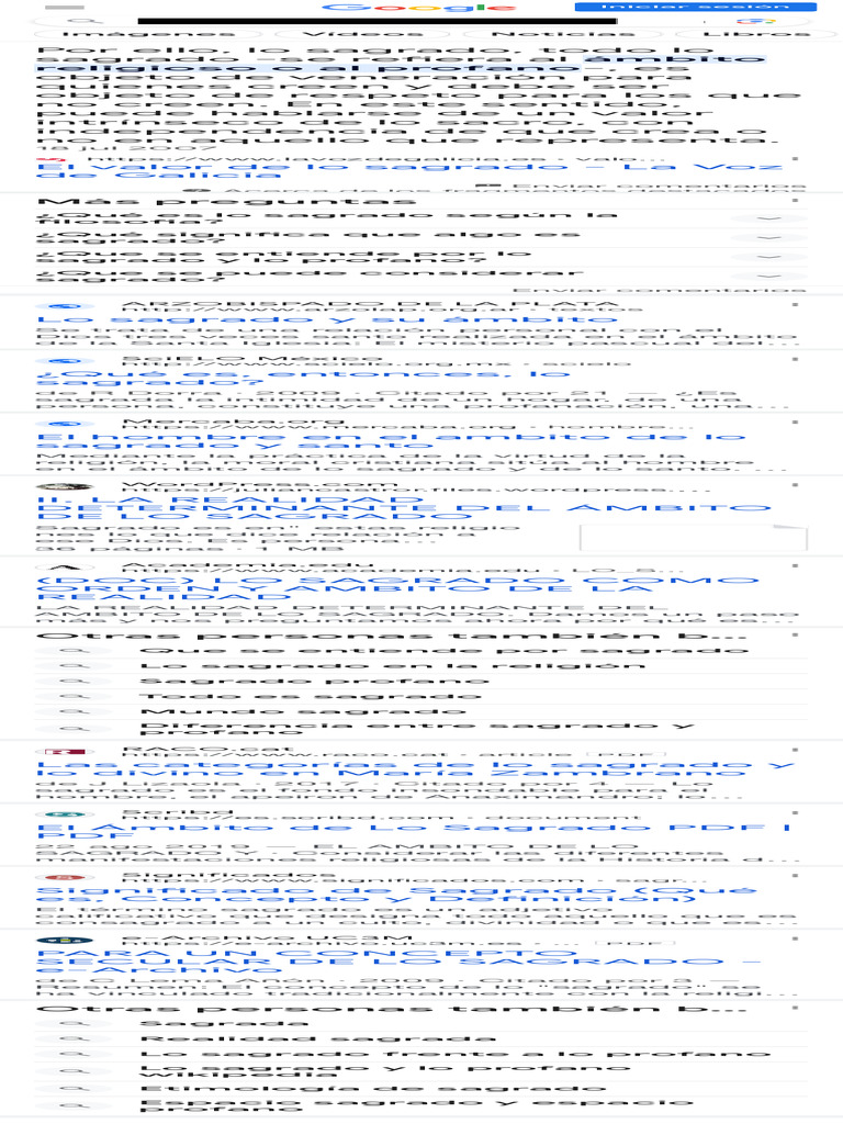 Que Es El Ambito de Lo Sagrado - Buscar Con Google | PDF | Santo | Teología