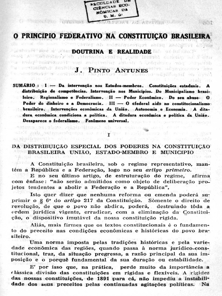 Princípio Federativo na Constituição Brasileira | PDF | Constituição ...