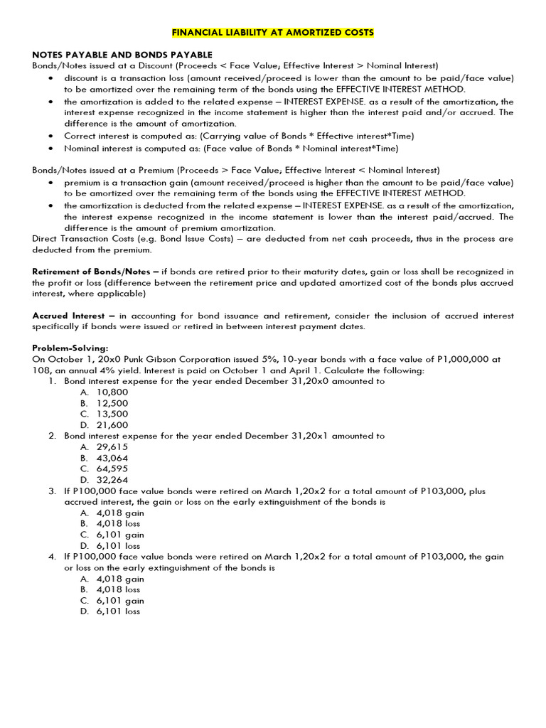 FINANCIAL LIABILITY AT AMORTIZED COSTS - Bonds Payable-Compound Fin Instruments-Debt ...