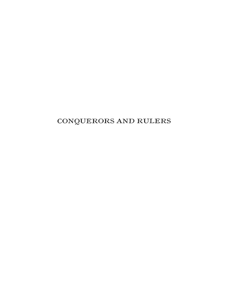 Conquerors and Rulers by Wolfram Eberhard (Revised) | PDF