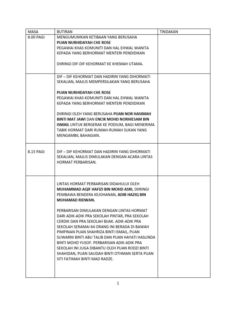 TEKS MC KEJOHANAN SUKAN 2023 | PDF