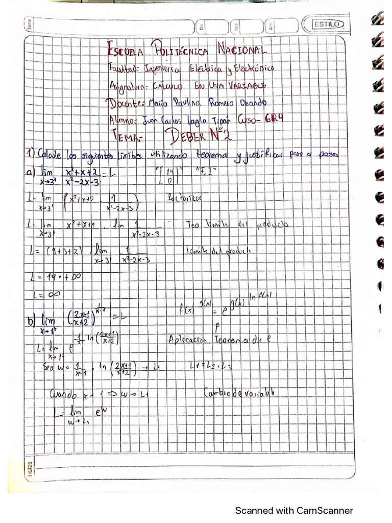 Deber2 - Cálculo de Una Variable - Compressed | PDF