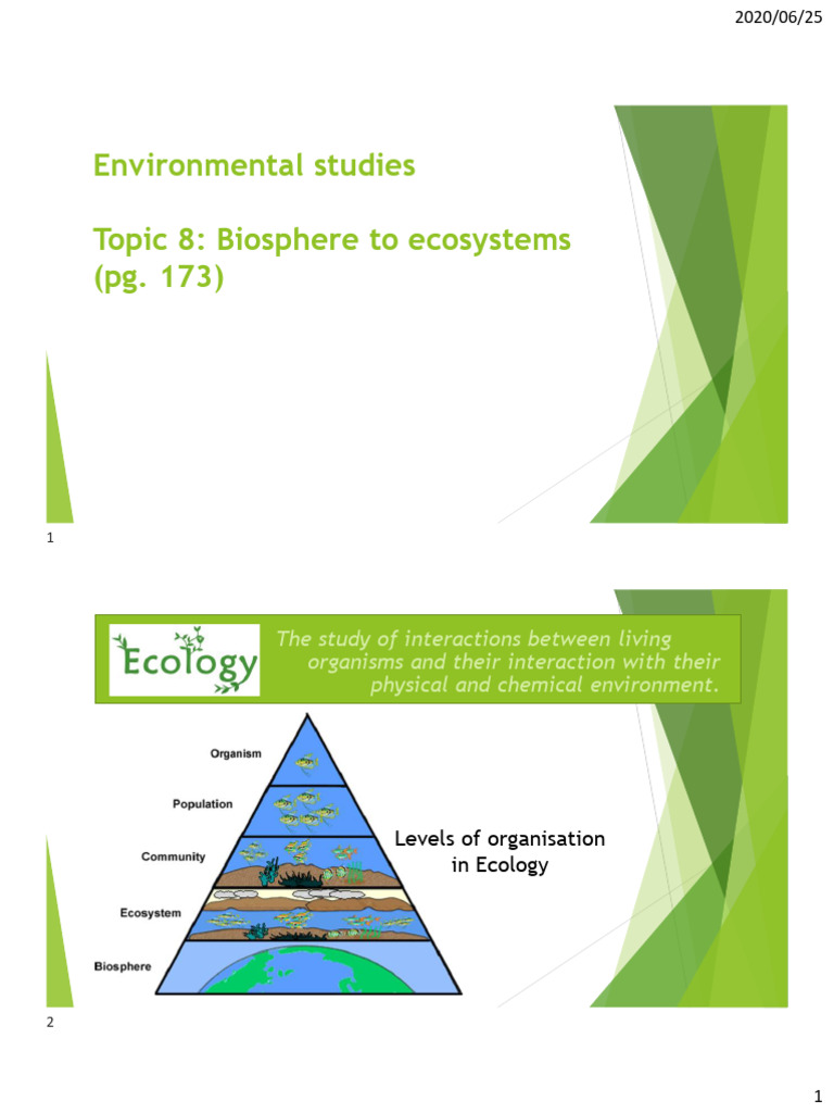 Gr10 Topic 8 - Biosphere To Ecosystem CC | PDF | Ecosystem | Earth Sciences