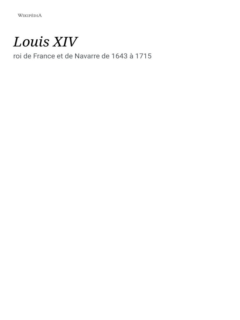 Louis XIV | PDF | France | Monarchie française