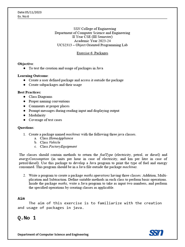 Exercise 6 | PDF | Matrix (Mathematics) | Java (Programming Language)