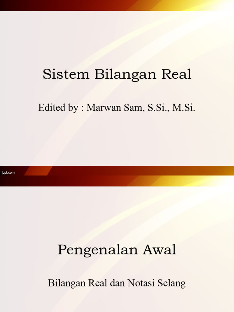 Materi 1 Sistem Bilangan Real | PDF