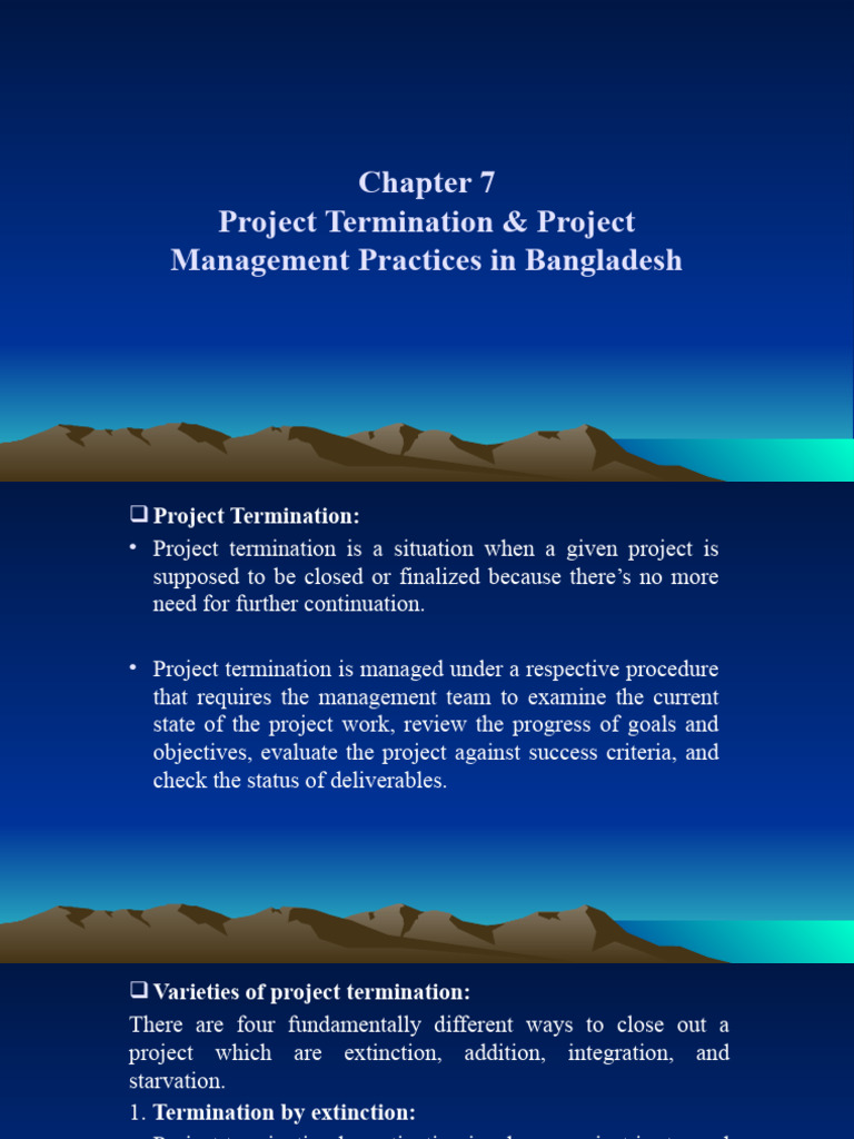 Chapter 7 Project Termination and Project Management Practices in BD ...