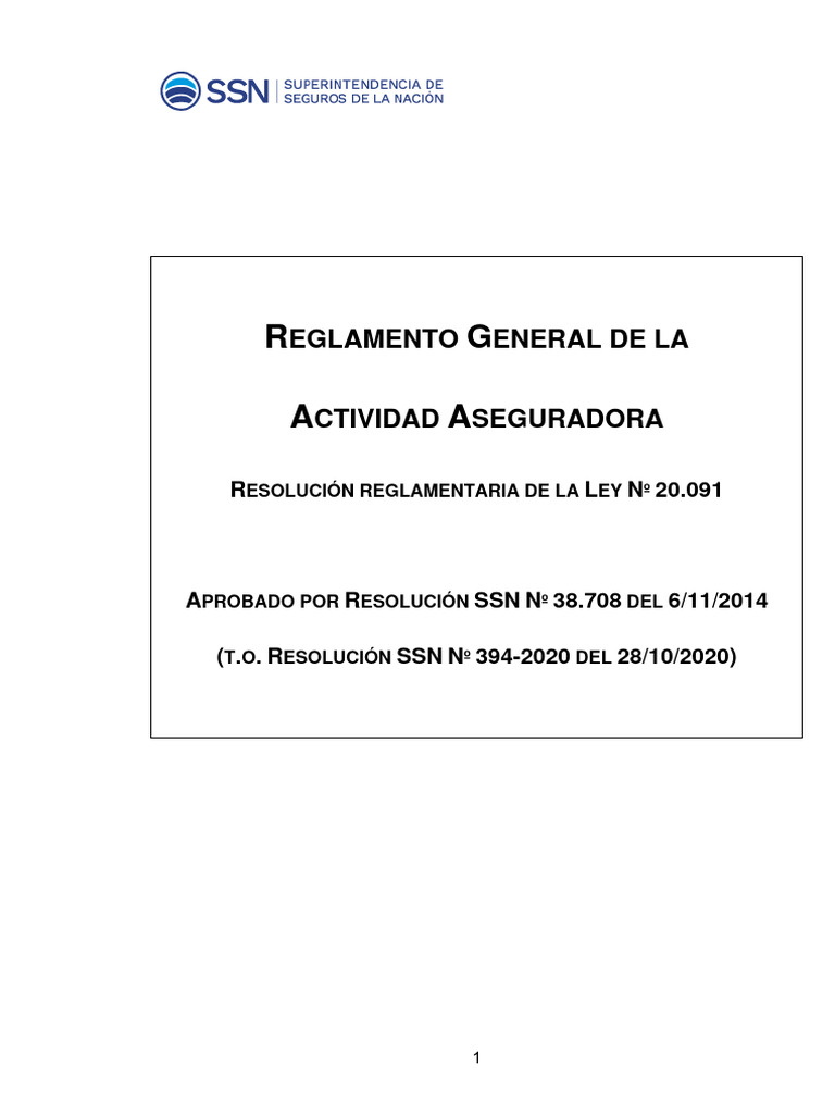 Reglamento de La Actividad Aseguradora | PDF | Reaseguro | Póliza de seguros