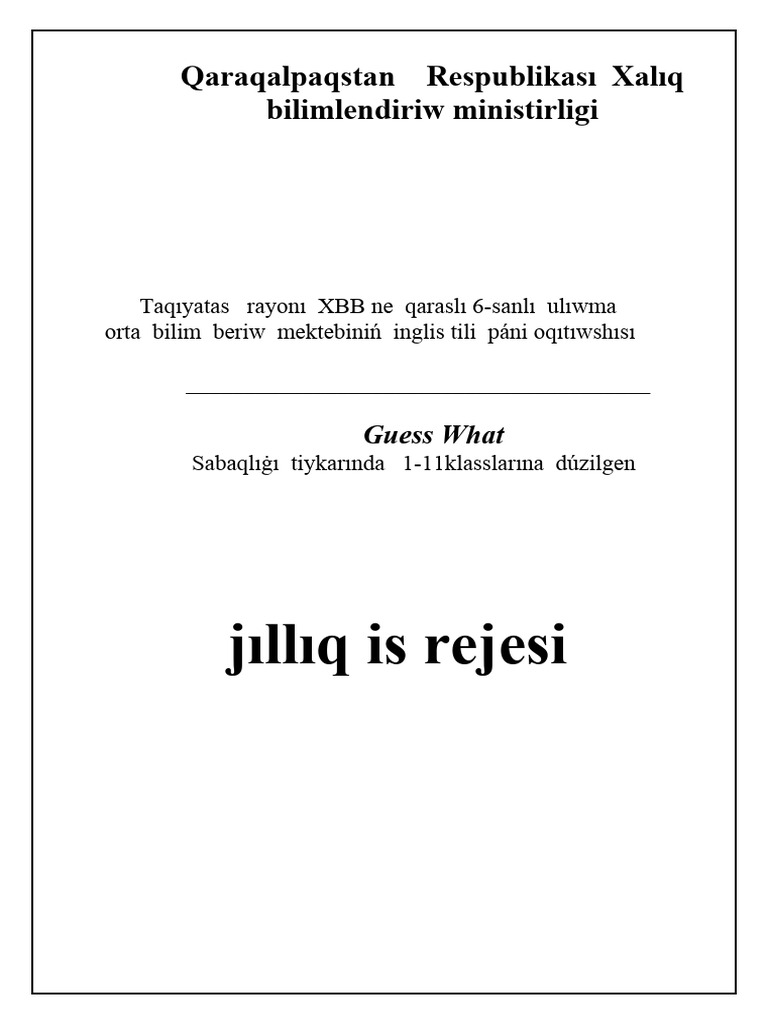 1-11sinf Ish Reja 4talik | PDF