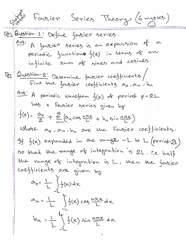 Fourier Series Theory by Shafayet | PDF