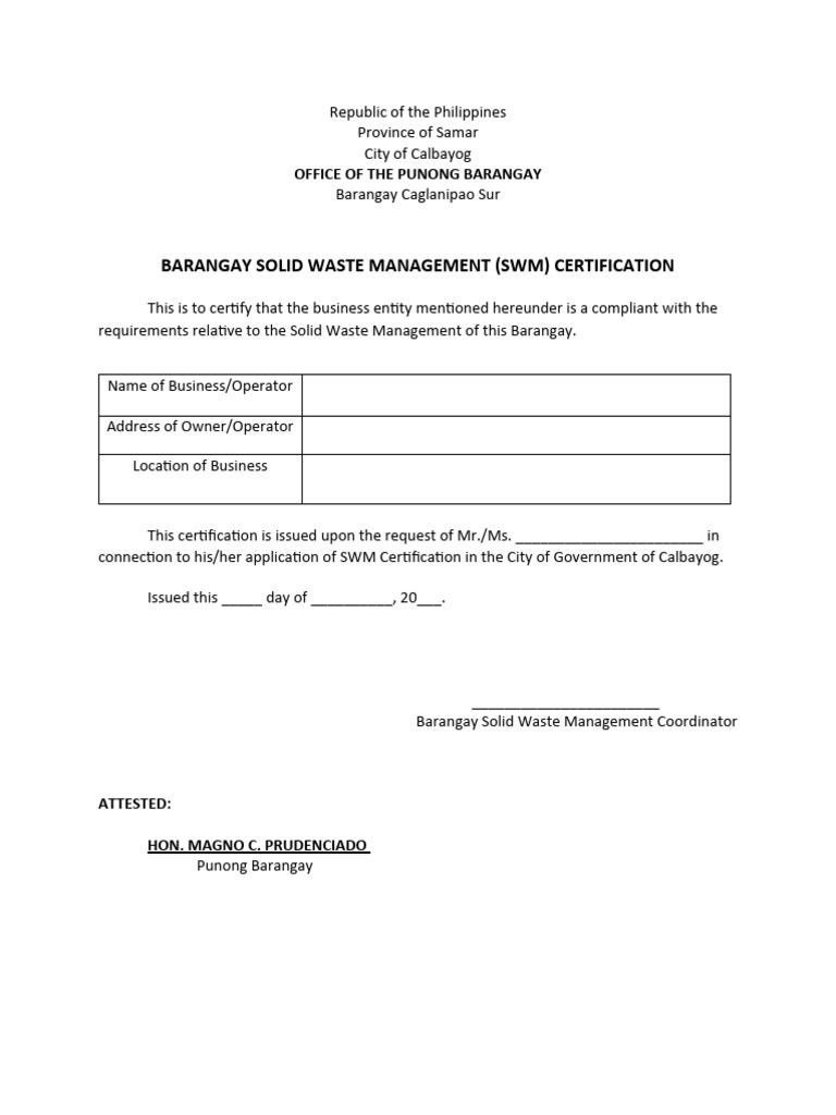 SWM Certification | PDF