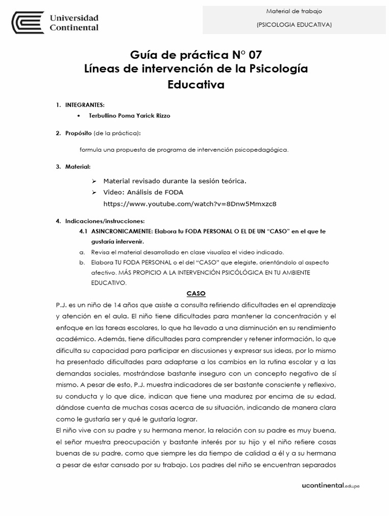 Yarick Terbullino - GUÍA PRÁCTICA 7MA SEM | PDF | Psicología ...