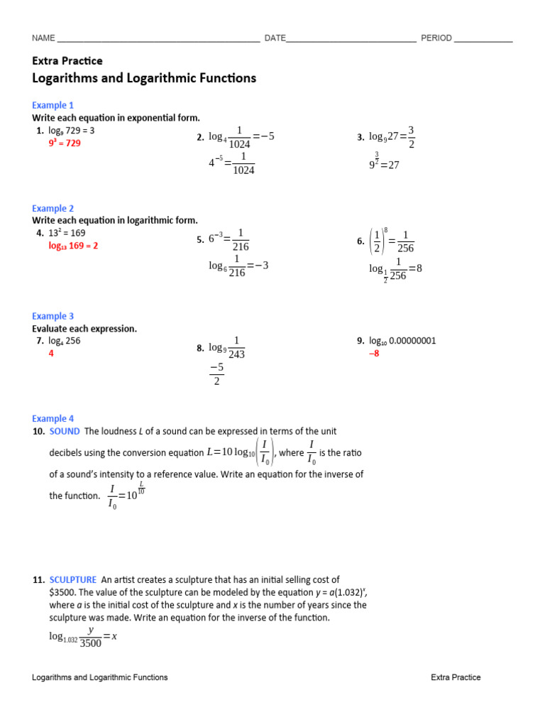 A20801 Epractice TE 3R | Download Free PDF | Logarithm | Function ...