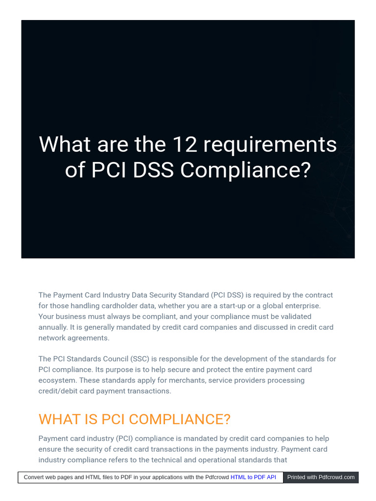 WWW Controlcase Com What Are The 12 Requirements of Pci Dss | PDF ...